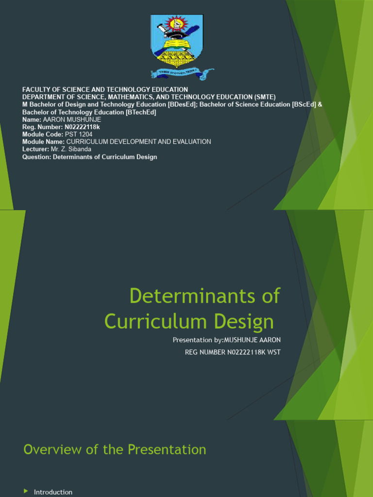 Determinants of Curriculum Design | PDF | Curriculum | Idealism
