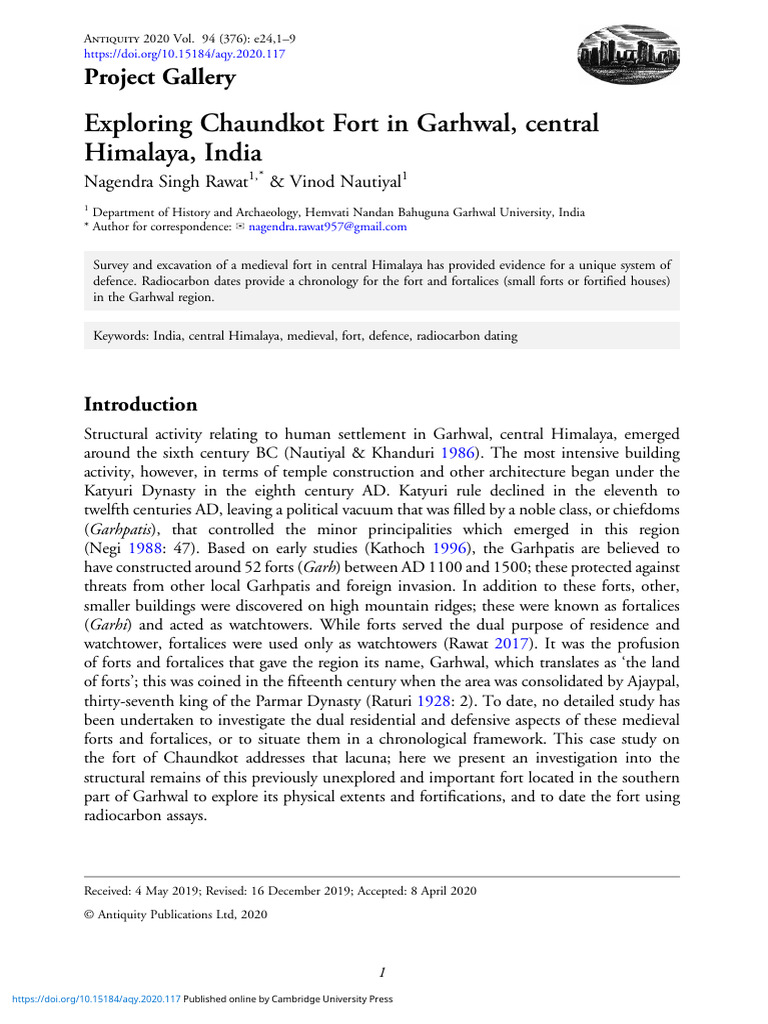 Exploring Chaundkot Fort in Garhwal, Central Himalaya, India | PDF ...