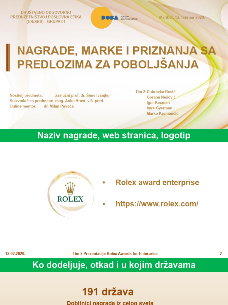 Prezentacija Društveno Odgovorno Preduzetništvo I Poslovna Etika | PDF