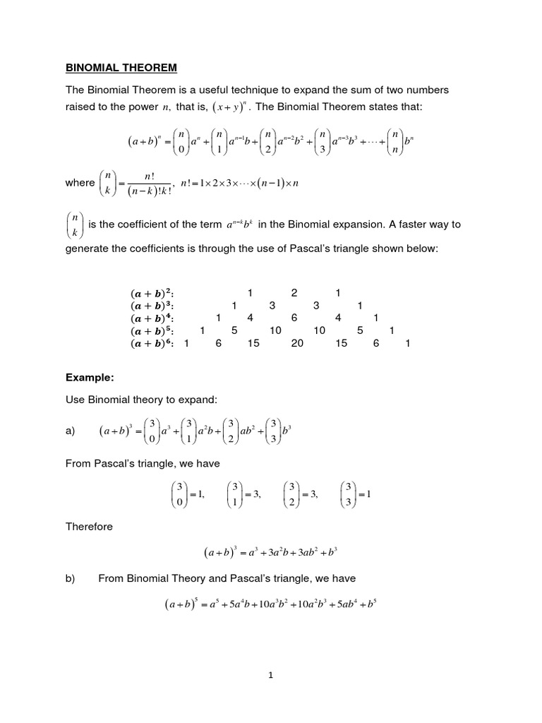 03 Binomial Theorem | PDF | Complex Number | Number Theory
