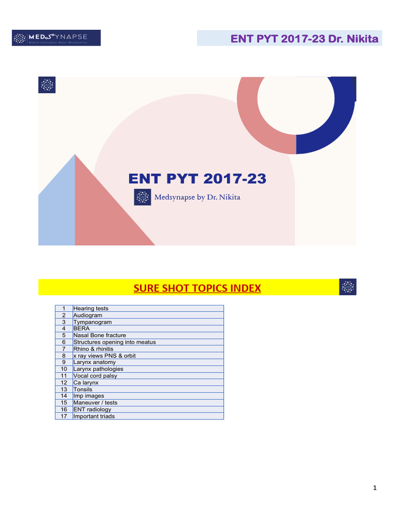 Ent Pyt 2017-23 | PDF | Hearing | Larynx