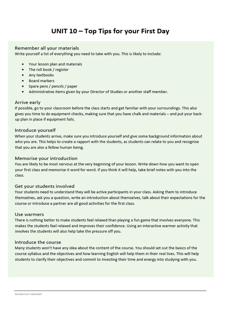 First Day Teaching Tips for Educators | PDF | Human Communication ...