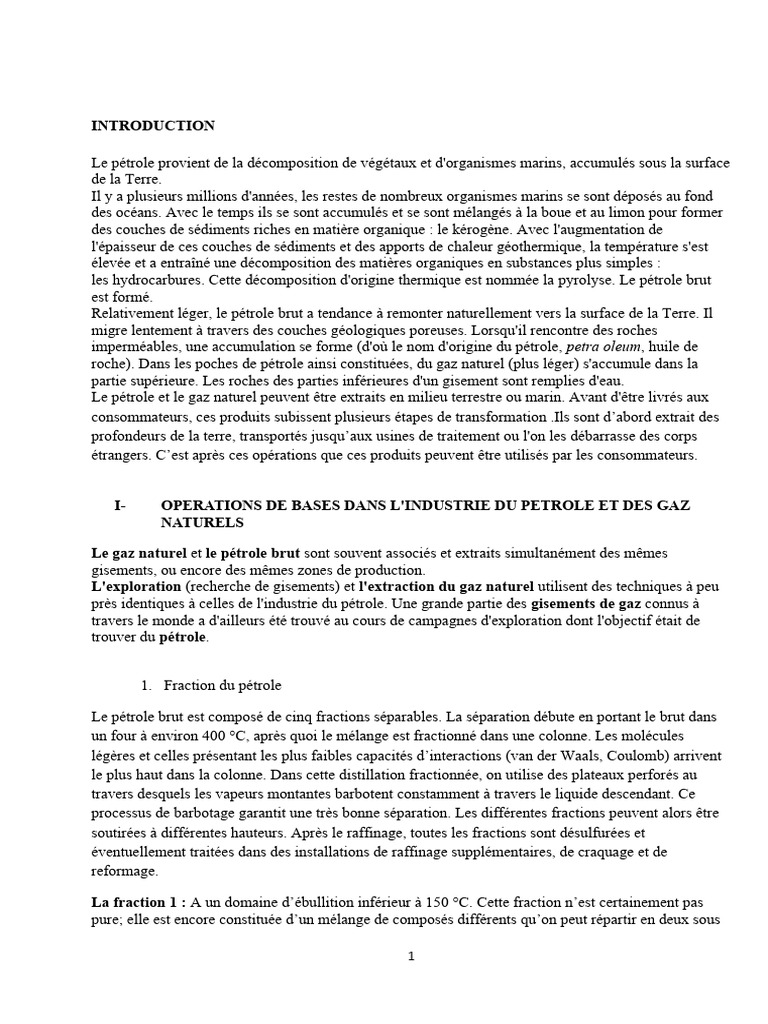 Origine et Formation du Pétrole et Gaz | PDF | Pétrole | Matériaux