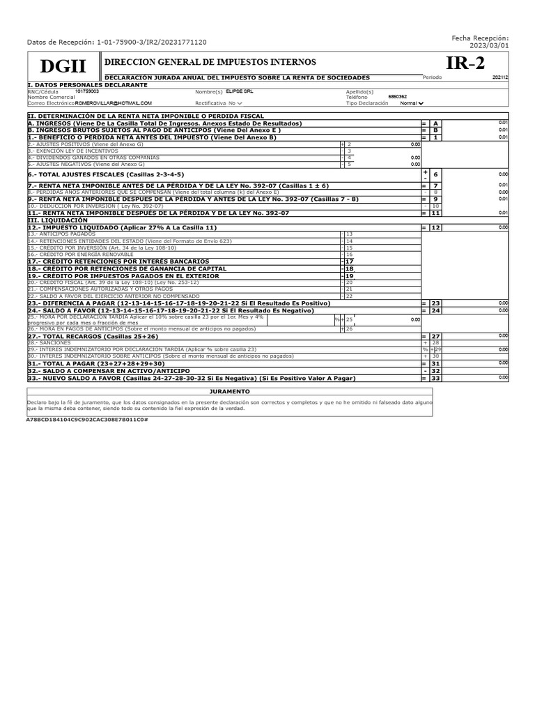 IR2 de 2021 y Sus Anexos | PDF | Depreciación | Impuestos