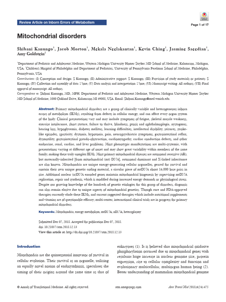 Mitochondrial D | Download Free PDF | Mitochondrion | Mitochondrial Dna