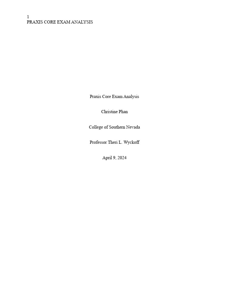 Praxis Core Exam Analysis PDF Cognition Learning