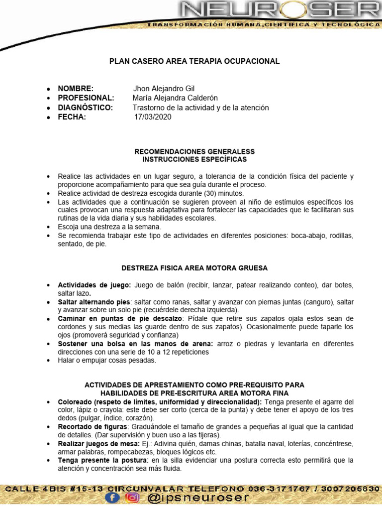 Plan Casero Alejandro Gil | PDF | Medicina CLINICA