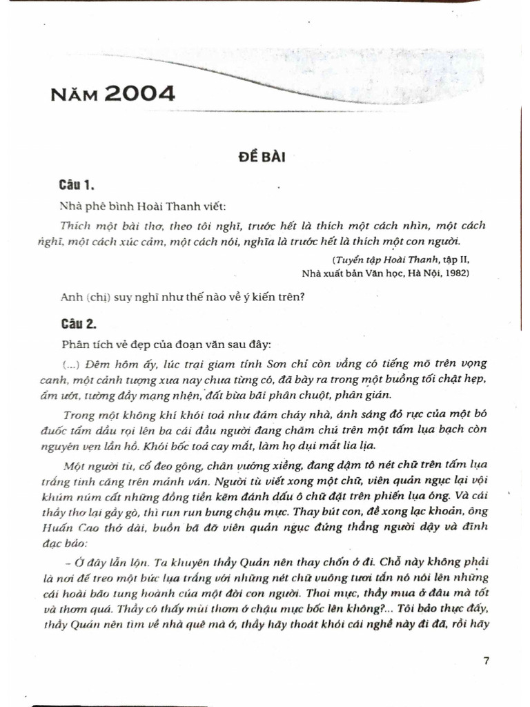 Tuyen Chon Nhung Bai Van Dat Giai Quoc Gia 2004-2014 3c3b3 | PDF
