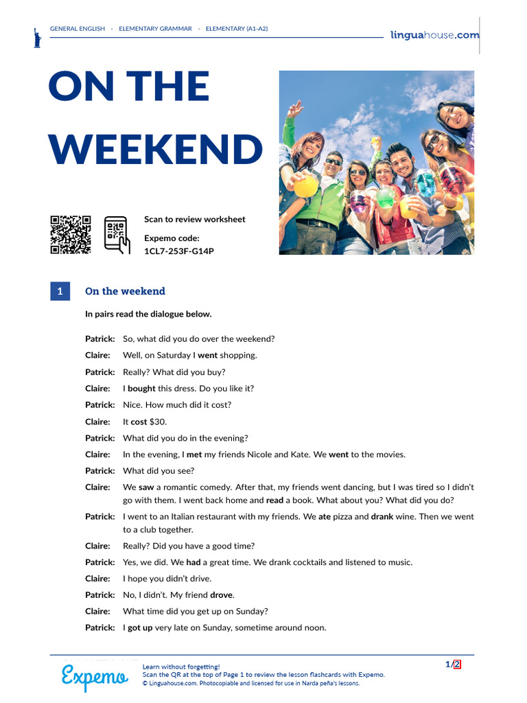The Weekend American English Teacher | PDF | Grammar | Linguistics