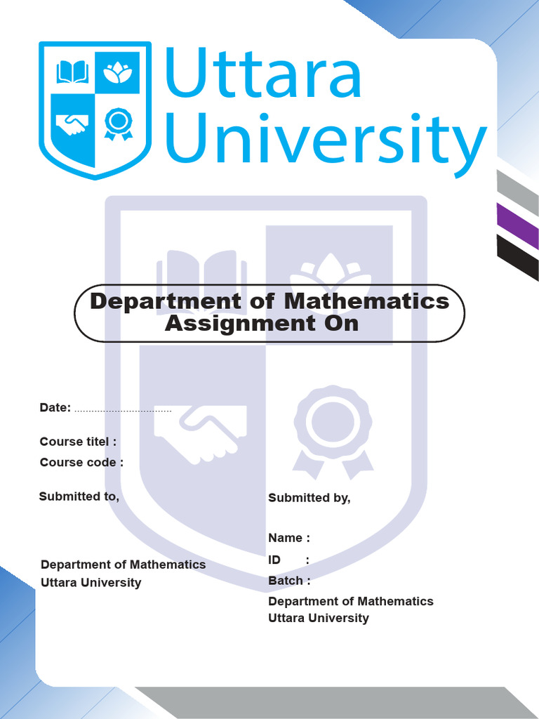 Uttara university Assignment Cover Page Template | PDF