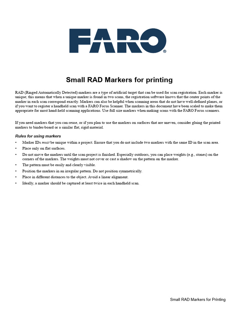 Small RAD Markers For Printing | PDF | Image Scanner | Computing