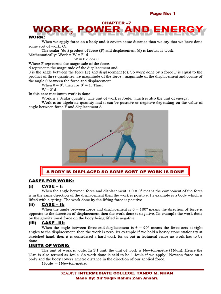 Chapter 7 Firstyear | PDF | Potential Energy | Force
