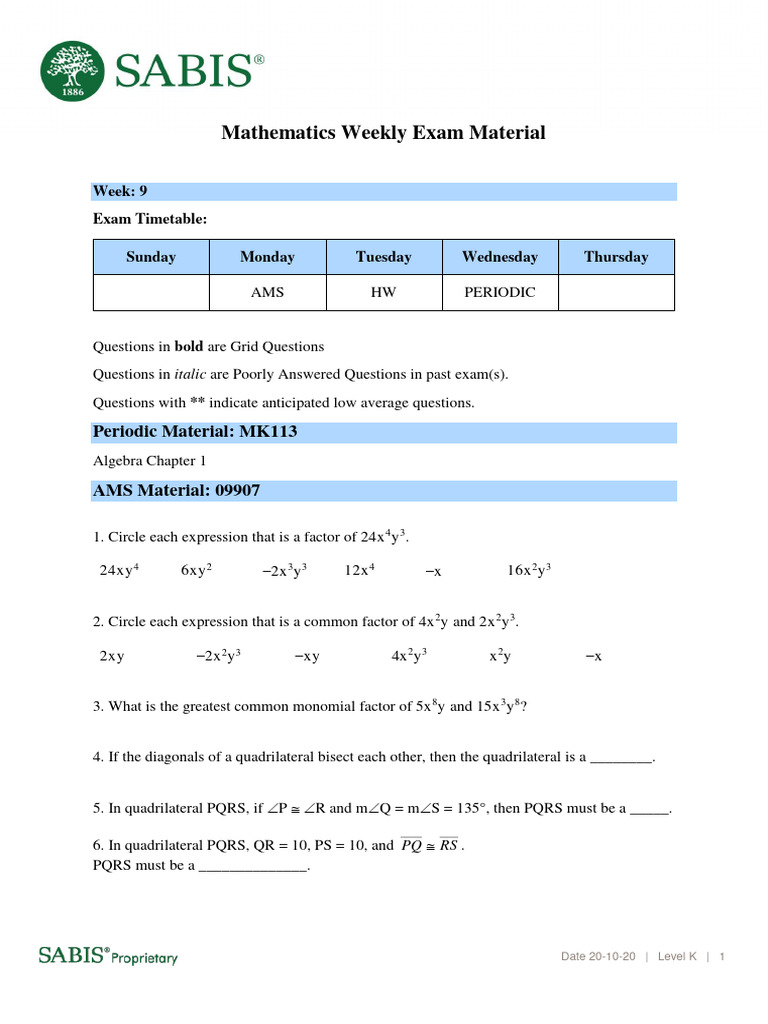 2021 Level K Mathematics Exam Related Materials T1 Wk9 | PDF | Euclidean Geometry | Elementary ...