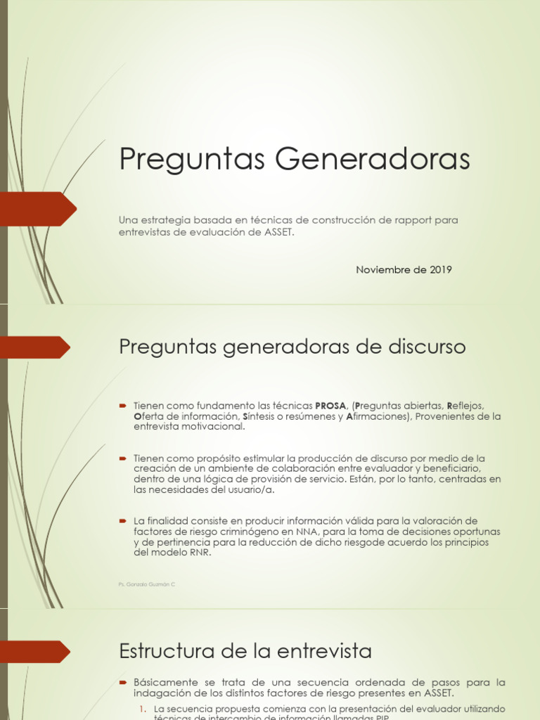 04 Preguntas Generadoras - Guzmán | PDF | Sicología | Conceptos ...