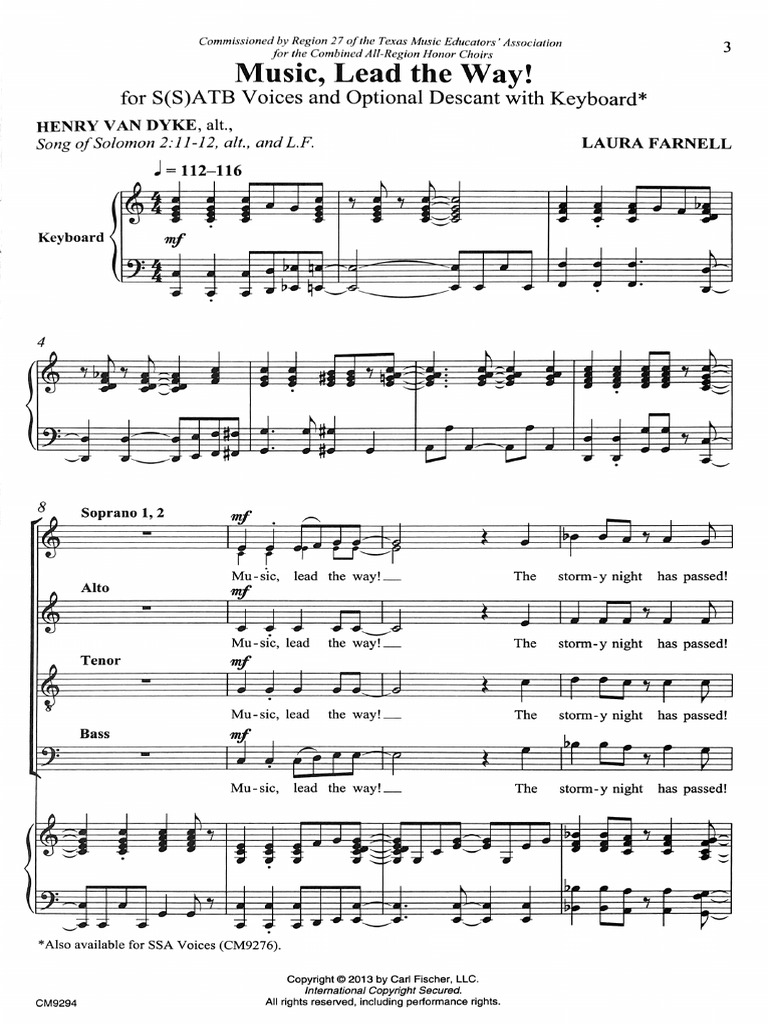 Music, Lead The Way (Farnell) | PDF