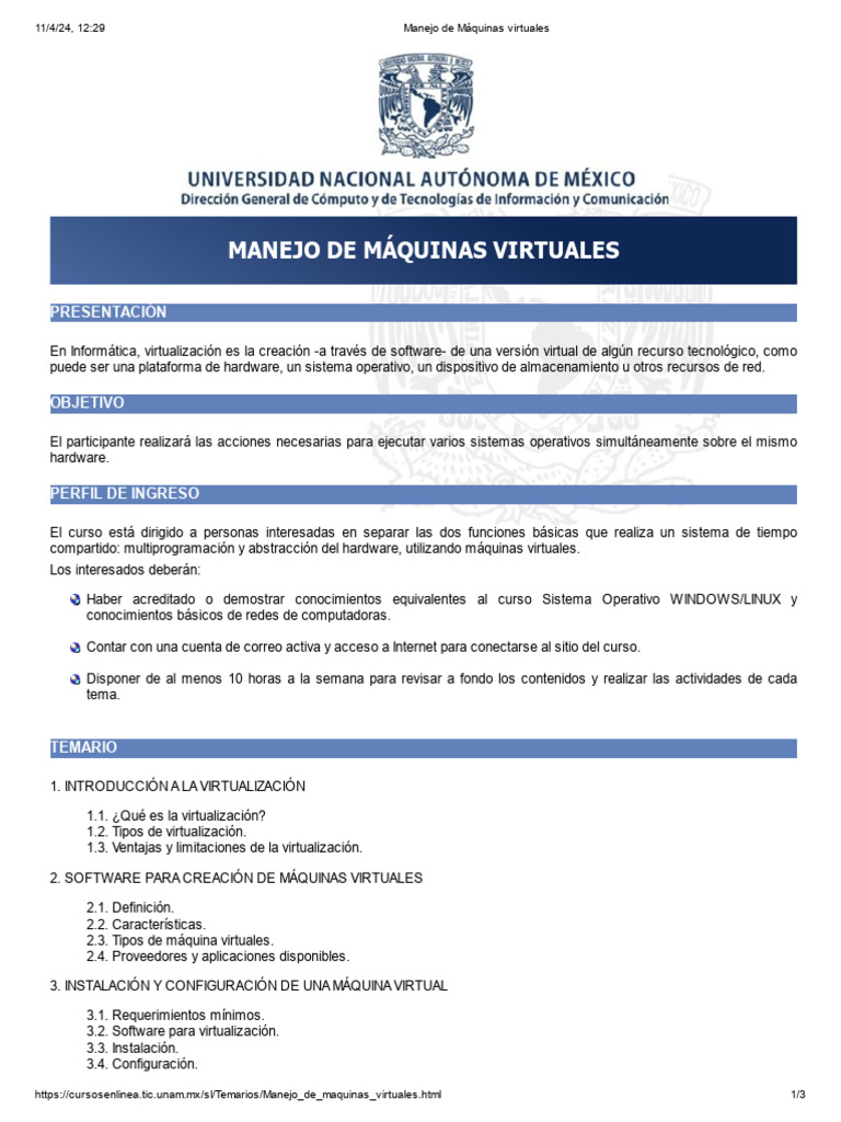 40 Manejo de Máquinas virtuales | PDF | Máquina virtual | Sistema operativo