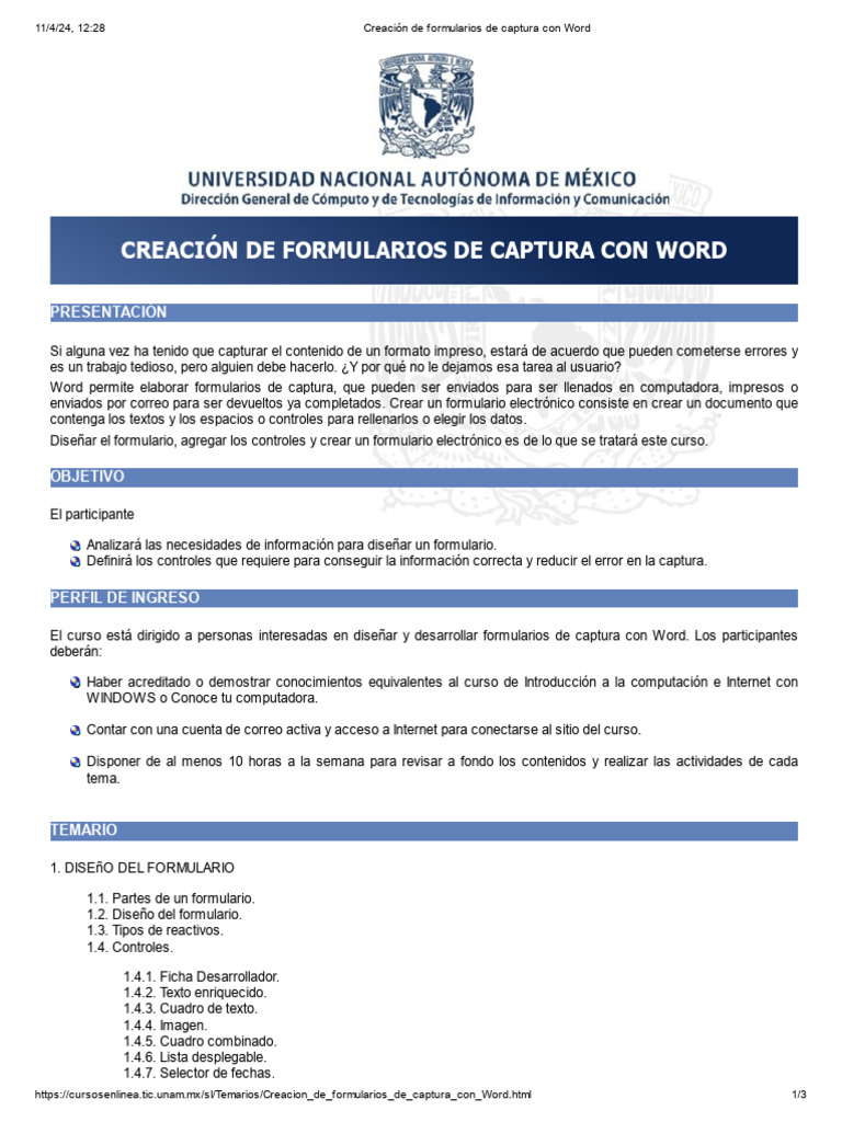 36 Creación de Formularios de Captura Con Word | PDF | Microsoft Word | Informática