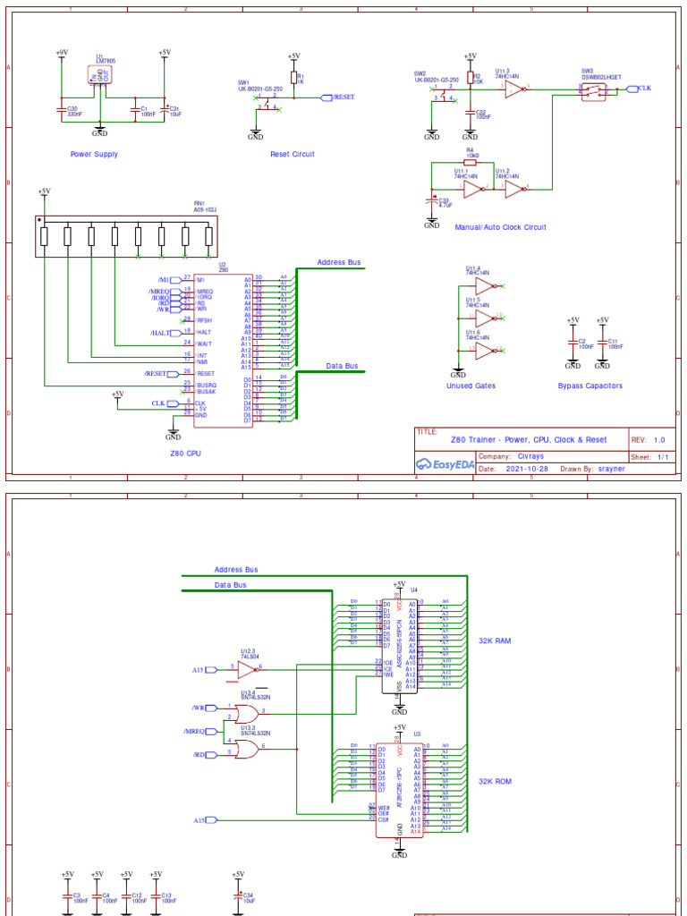 Schematic - Z80 Trainer - 2023-04-10 | PDF | Trabalho de escritório ...