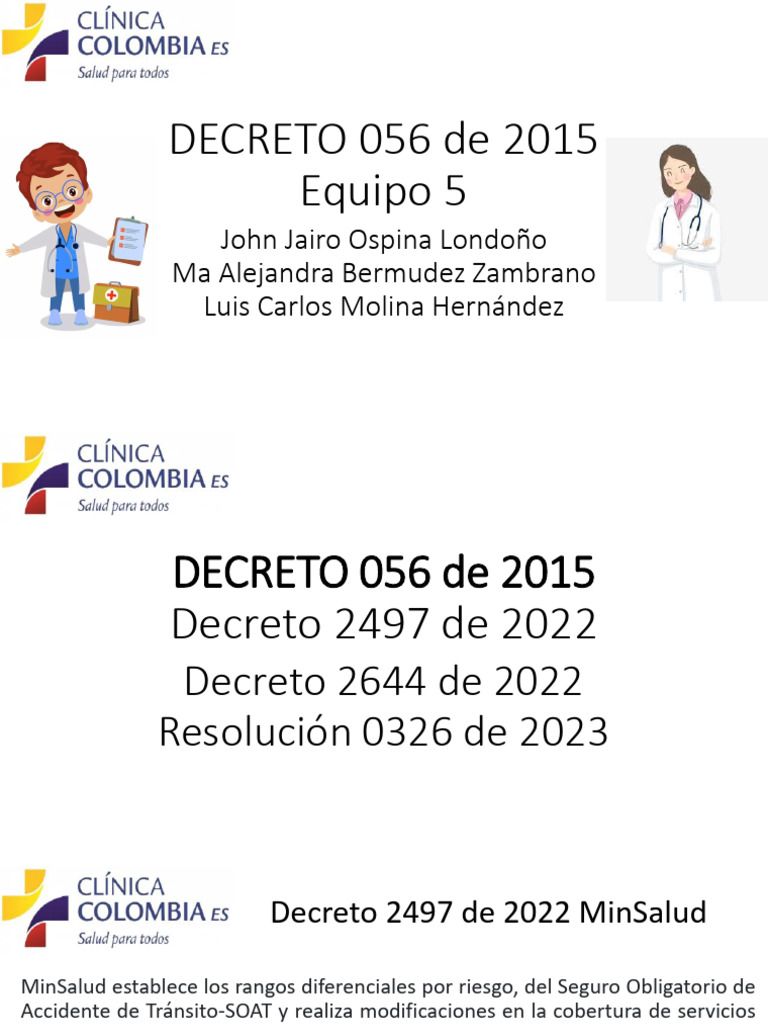 Decreto 056 de 2015. Colombia | PDF | Seguro de vehículo | Seguro