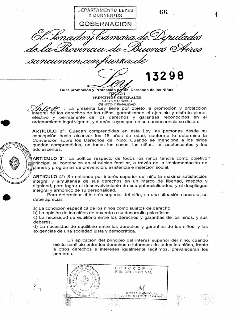 Clase 1 - Ley Provincial 13298 | PDF