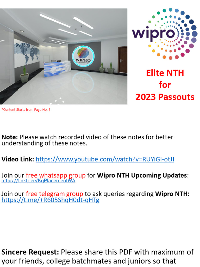 Wipro NTH 2023 Prep Guide | PDF | Matrix (Mathematics) | Computer Programming