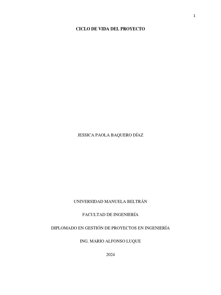 Actividad 1 Ciclo De Vida Del Proyecto Pdf Servidor Computación