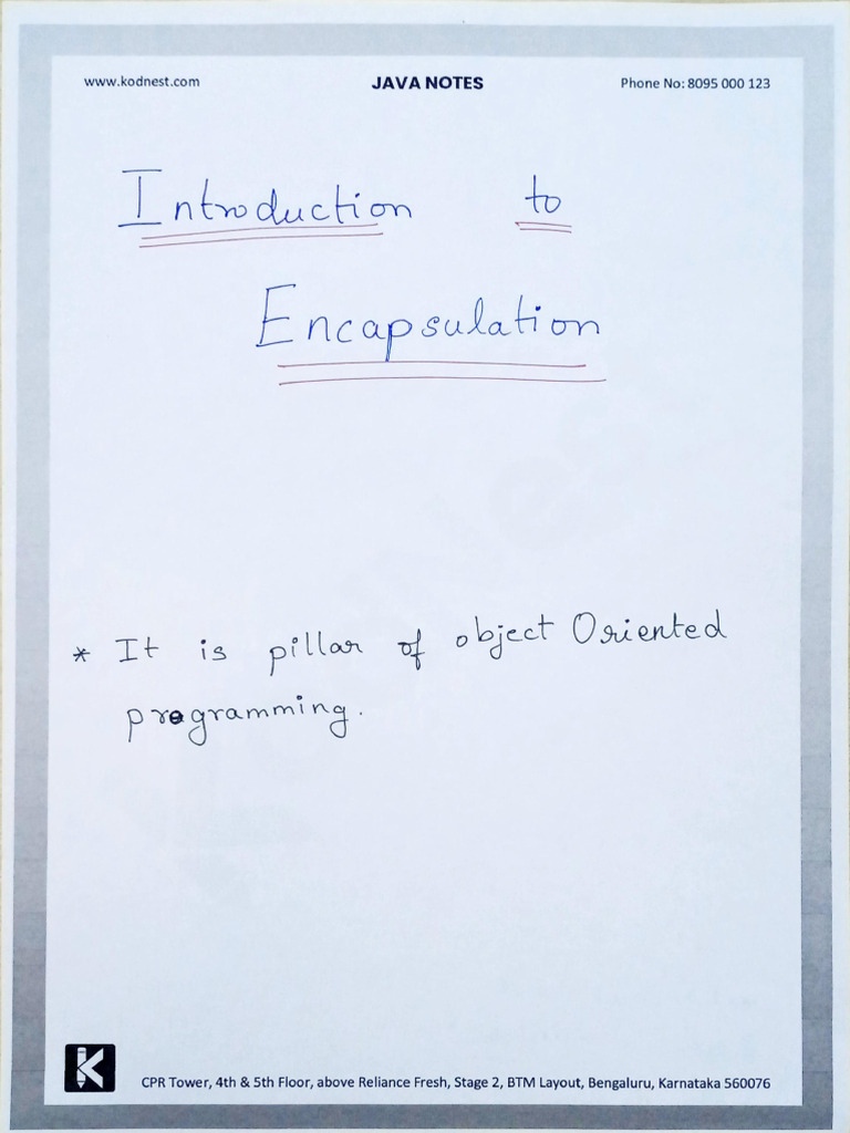 2687362-1897488-Java_-_Day_11_-_Session_1_-_Encapsulation_Introduction | PDF