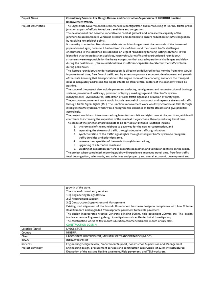 Aec Website Template For Projects PMS Dept-Ikorodu | PDF | Traffic | Road