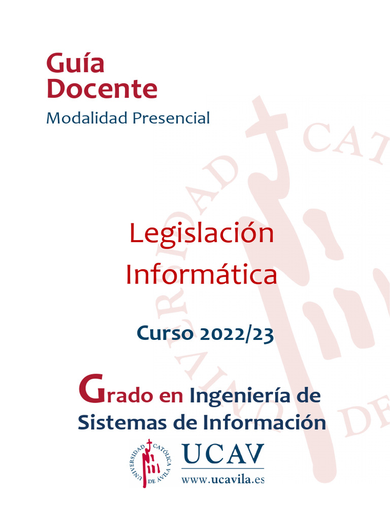 Guía de Legislación Informática UCAV | PDF | Evaluación | Maestros