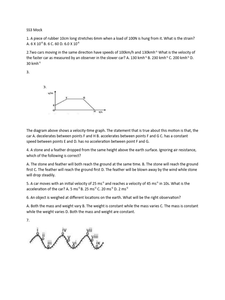 SS3 Physics MOCK | PDF | Heat | Water