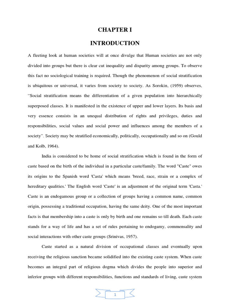 Chapter I | PDF | Extraversion And Introversion | Caste