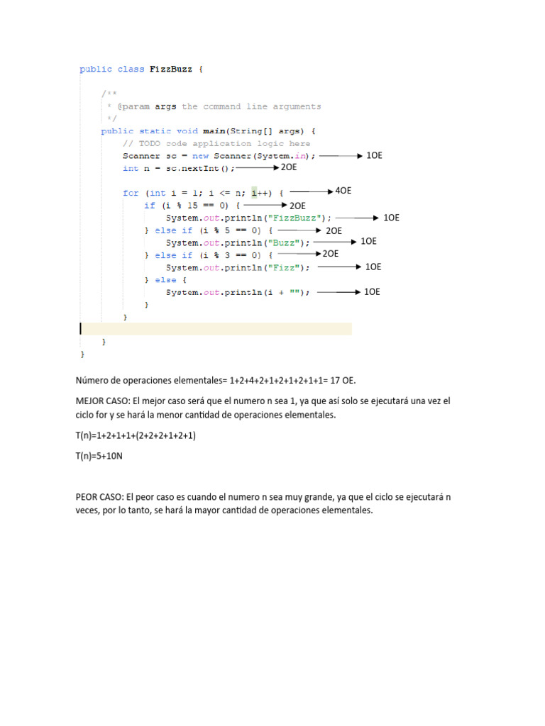 Analisis de Algoritmos Ejercicio | PDF