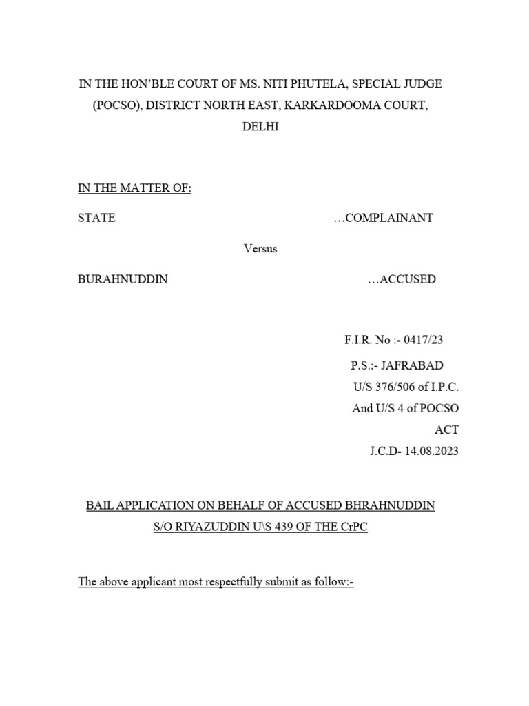 Bail Applications | Download Free PDF | Affidavit | Legal Procedure