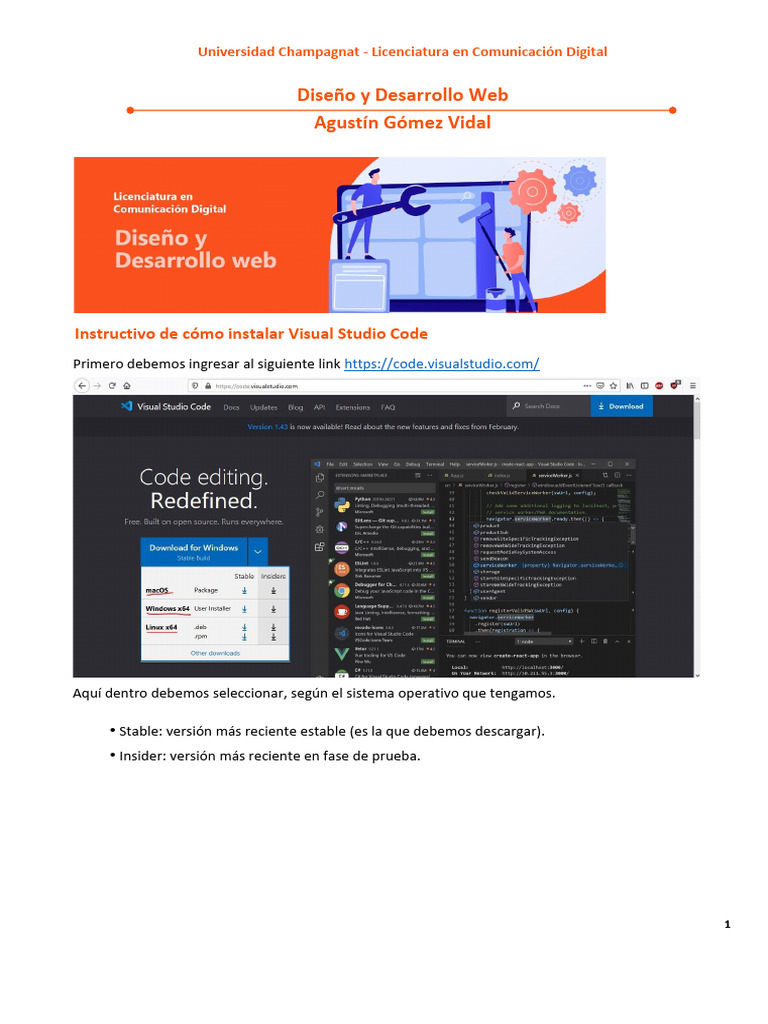 Instalando visual Studio Code | PDF | Red mundial | Internet y web