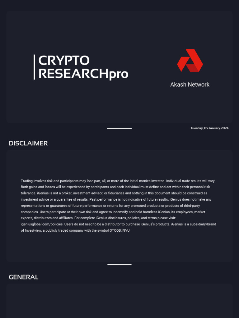 CRYPTORESEARCHpro_Akash Network_english | PDF | Cloud Computing | Amazon Web Services