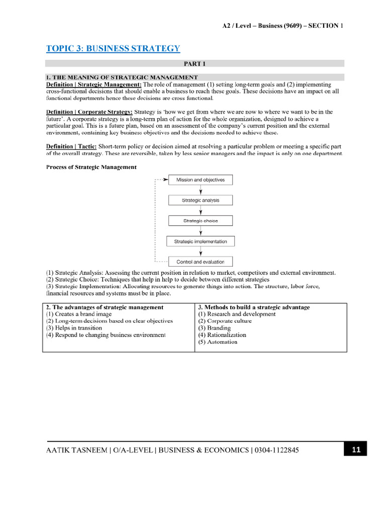 Business Strategy & Strategic Implementation | PDF