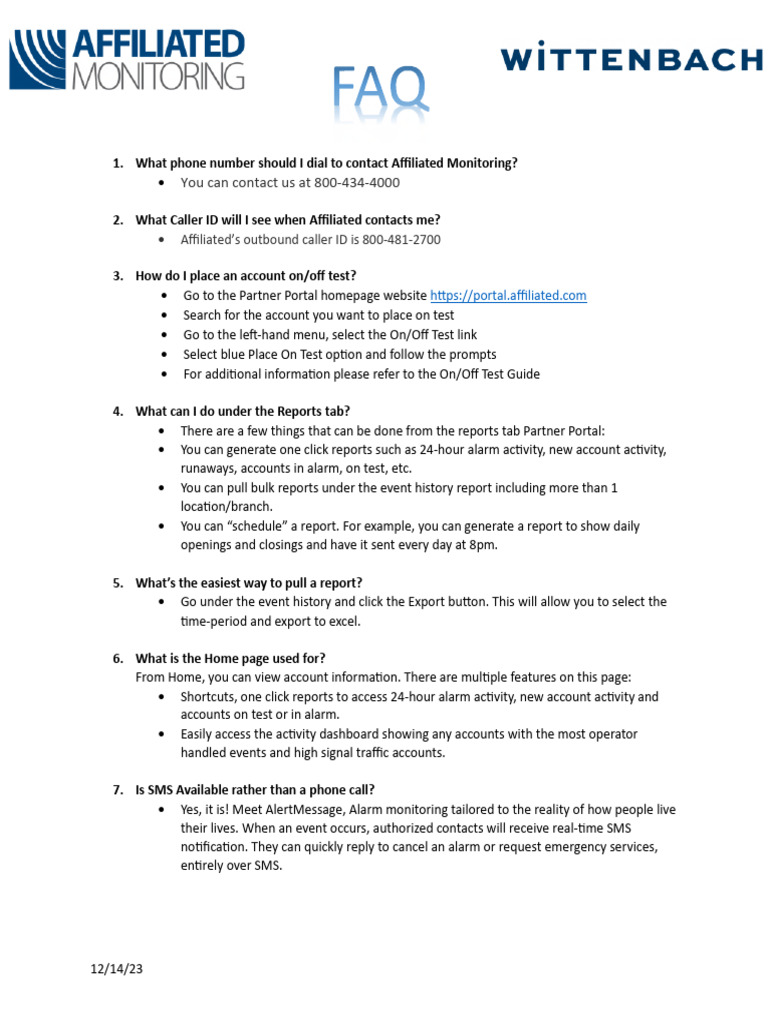 Affiliated FAQ Sheet | PDF