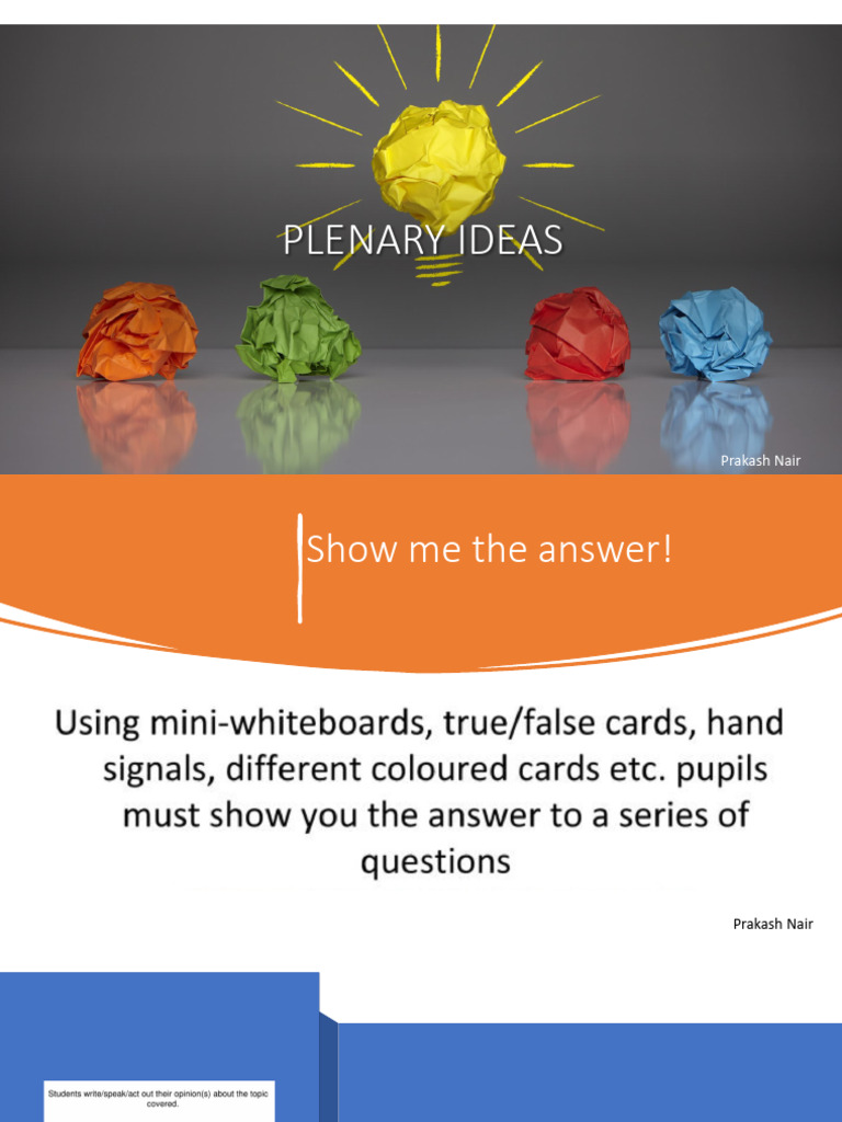 Ideas On Lesson Plenary | PDF