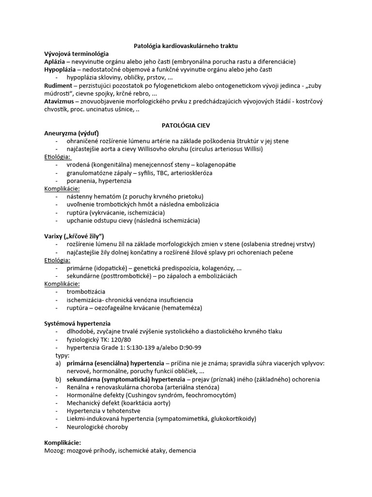 Patologia Kardiovaskulárna | PDF