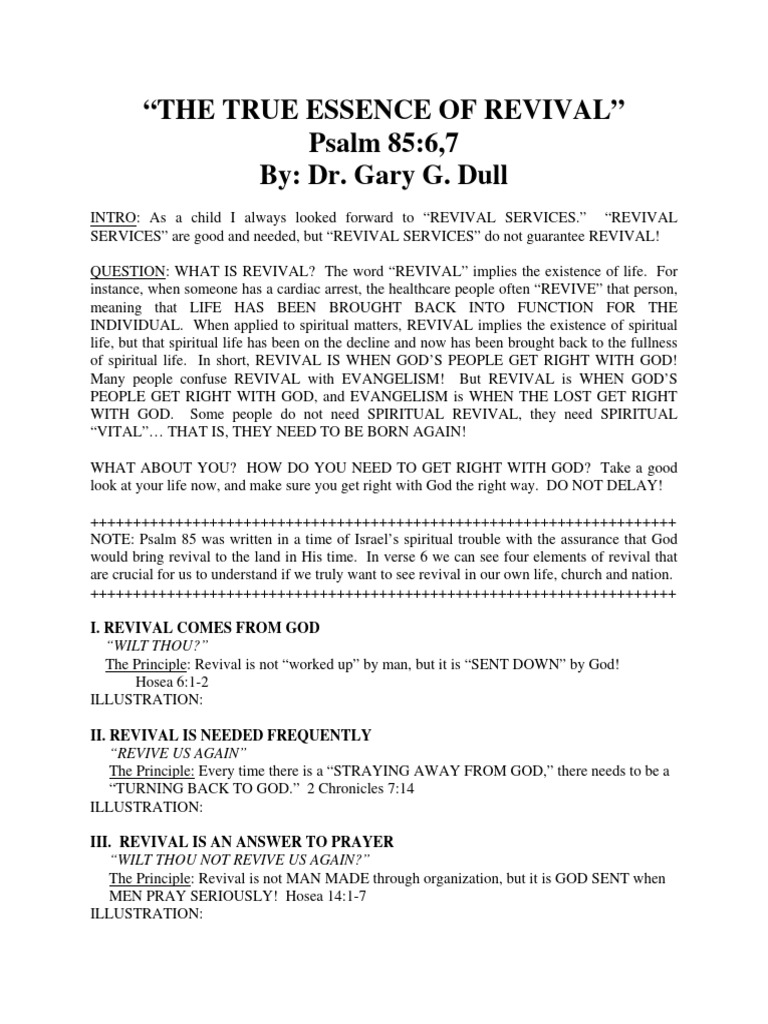Understanding Spiritual Revival | PDF