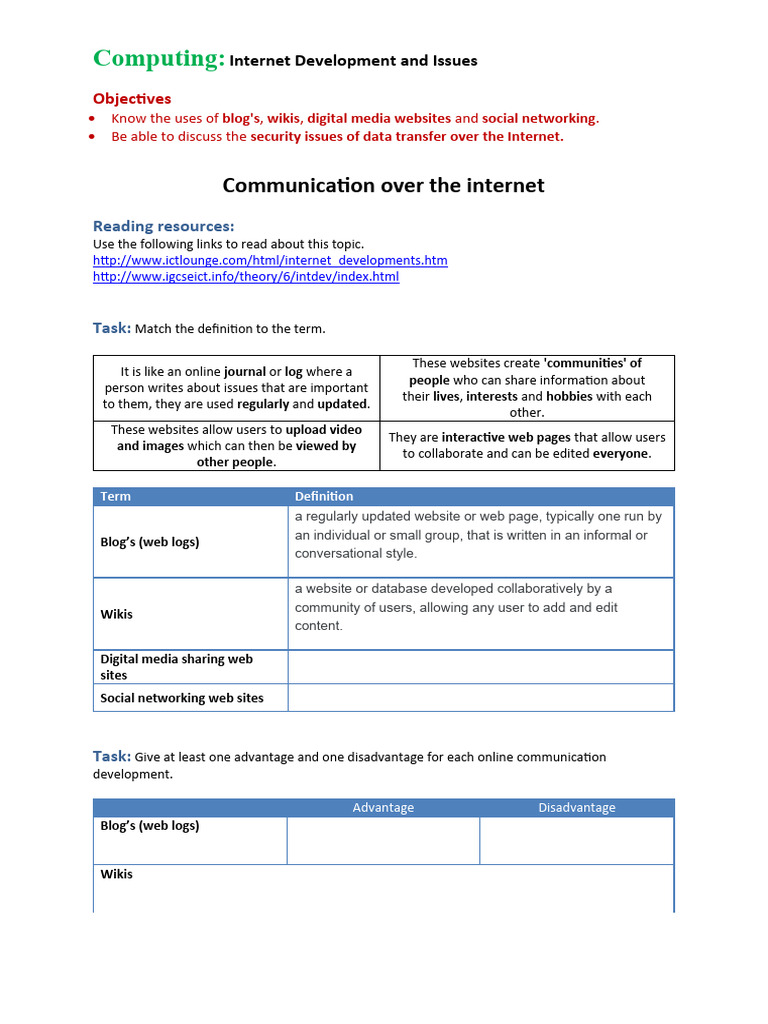 01 Internet Communication | PDF | World Wide Web | Internet & Web