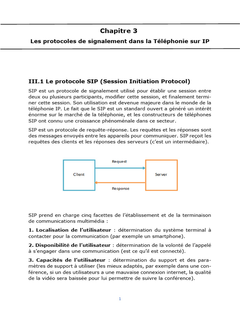 Protocoles de signalement SIP en IP | PDF | séance d'initiation au protocoles | Serveur ...