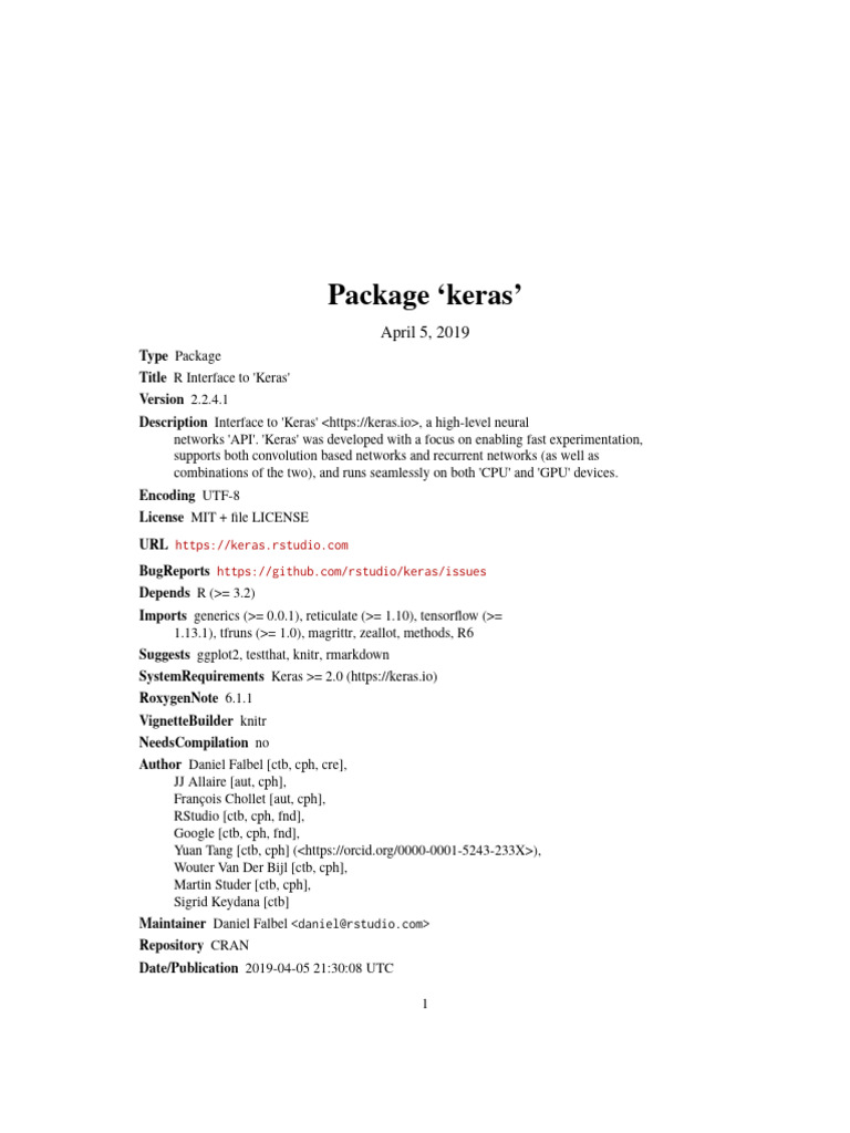Package Keras | PDF | Computer Engineering | Computer Libraries Package Keras | PDF | Computer Engineering | Computer Libraries