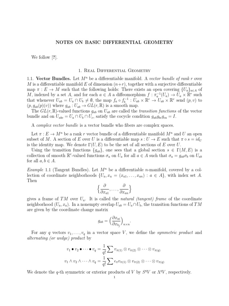 Basic Diff Geom | PDF | Differential Form | Differentiable Manifold