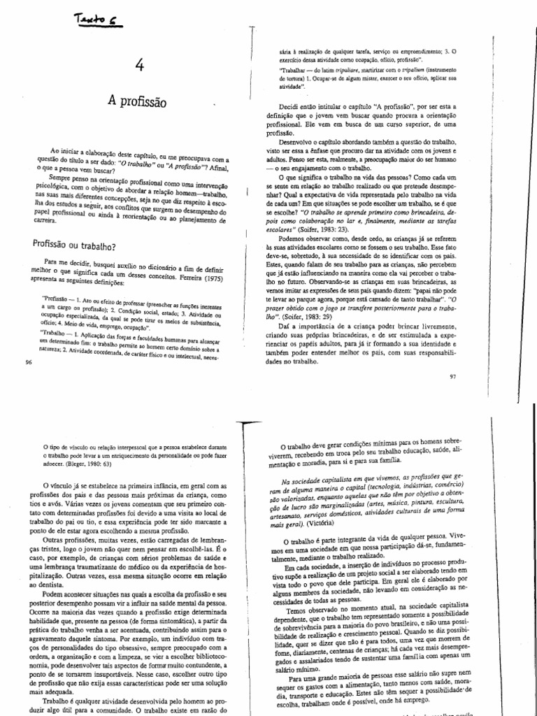 Texto+6+-+A+profiss%C3%A3o | PDF