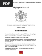 Bexley Secondary Selection Test Guide | PDF