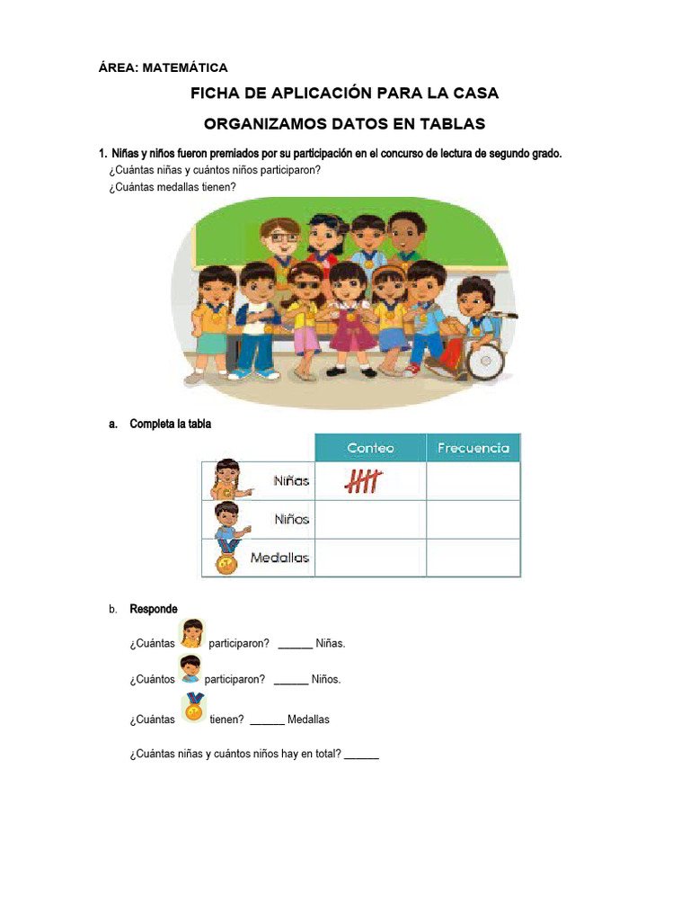 Ficha ORGANIZAMOS DATOS EN TABLAS | PDF