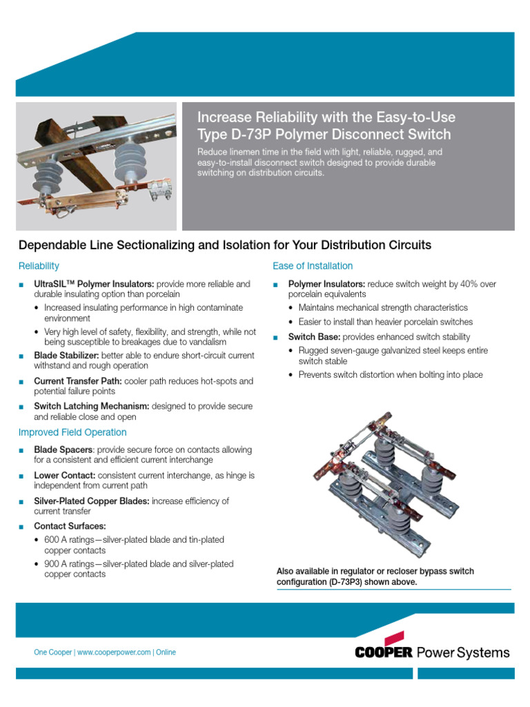 Increase Reliability With The Easy-to-Use Type D-73P Polymer Disconnect ...