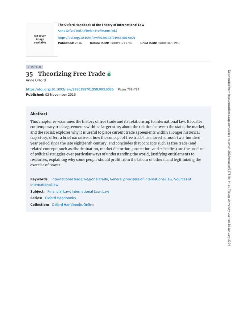 Theorising Free Trade | PDF | Free Trade | International Law