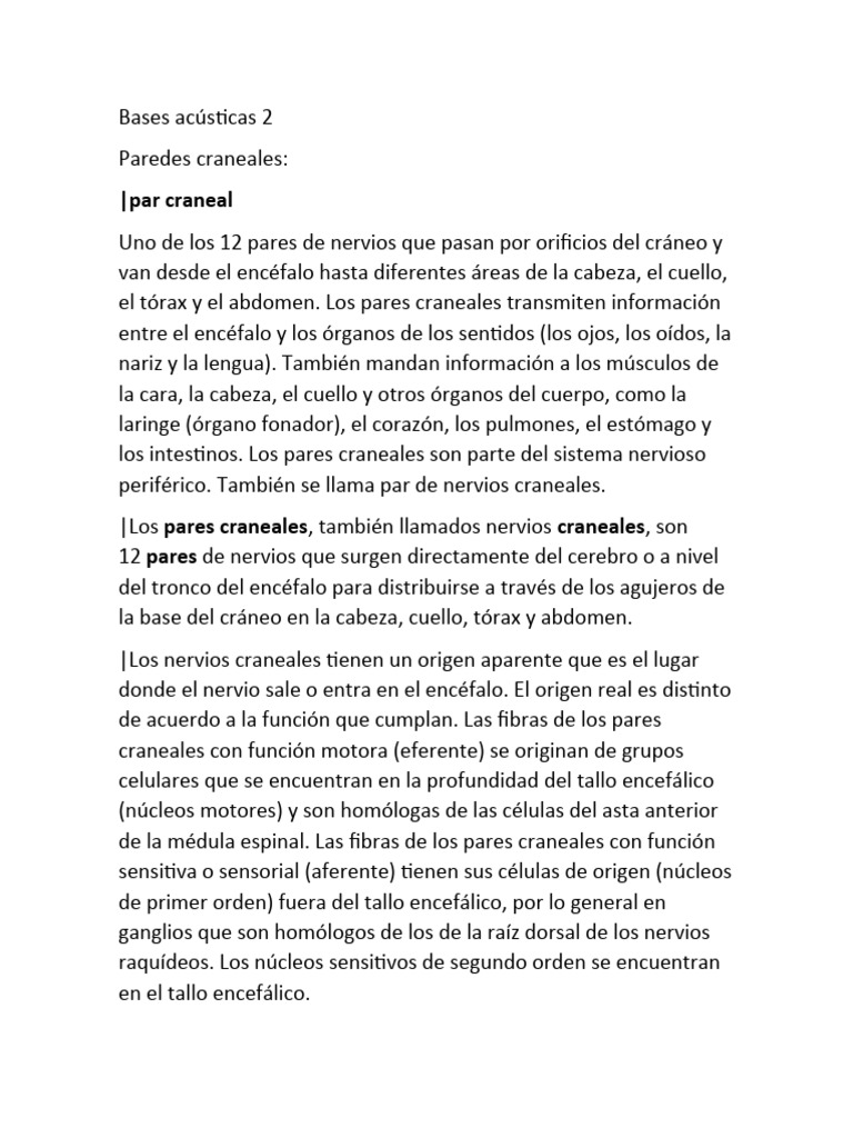 Funciones y Clasificación de Pares Craneales | PDF | Nervio vago ...
